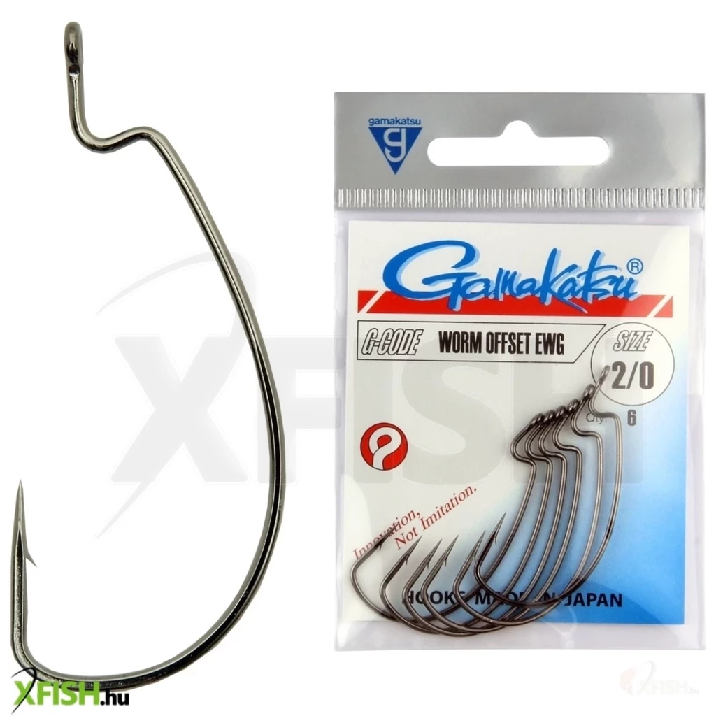 Gamakatsu Worm Drop Shot Horog Offset 4 6/Cs. NS Black