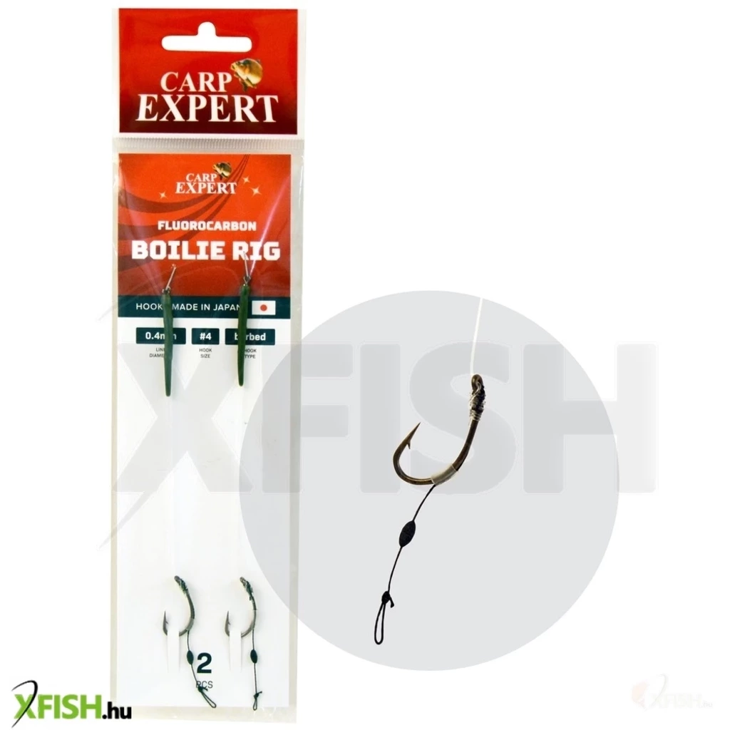 Carp Expert Fluorocarbon Rig Előkötött Horog 4-es 2db/csomag