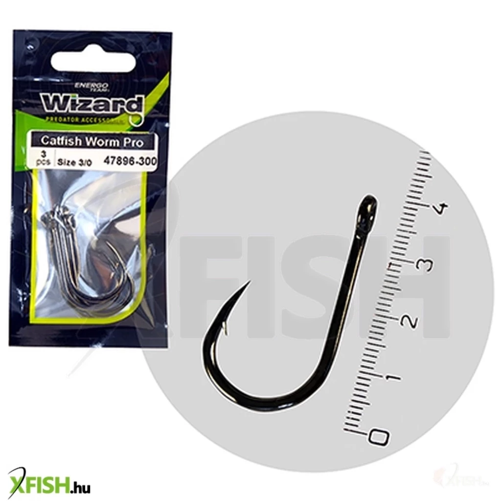Wizard Catfish Worm Pro Brazed Harcsázó Horog 5.0-ás 3db