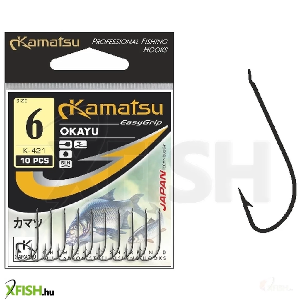 Kamatsu Okayu 12 Gf Lapkás Feeder Horog Arany 10 db/csomag