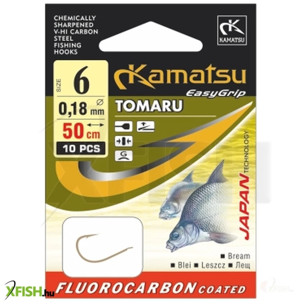 Kamatsu Tomaru Előkötött Feeder Horog Lapkás Arany 50 Cm 0