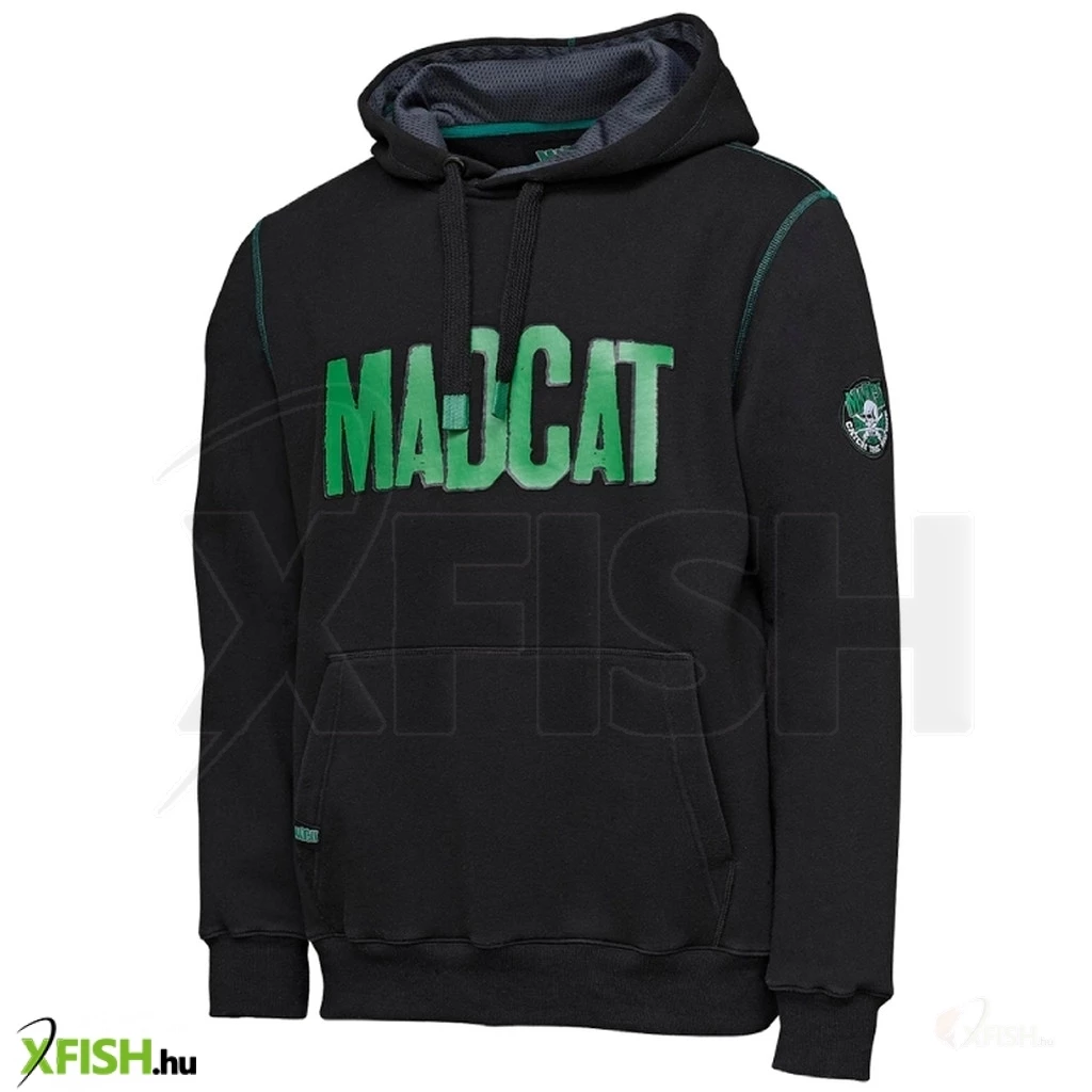 Madcat Mega Logo Hoodie Black Caviar Fekete Pulóver M