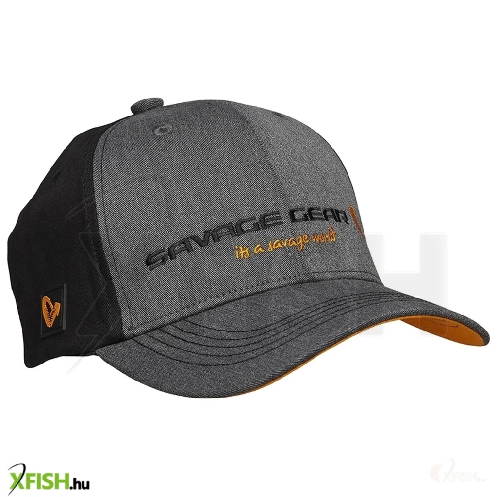 Savage Gear Strike Cap Baseball Sapka Grey Melange Black