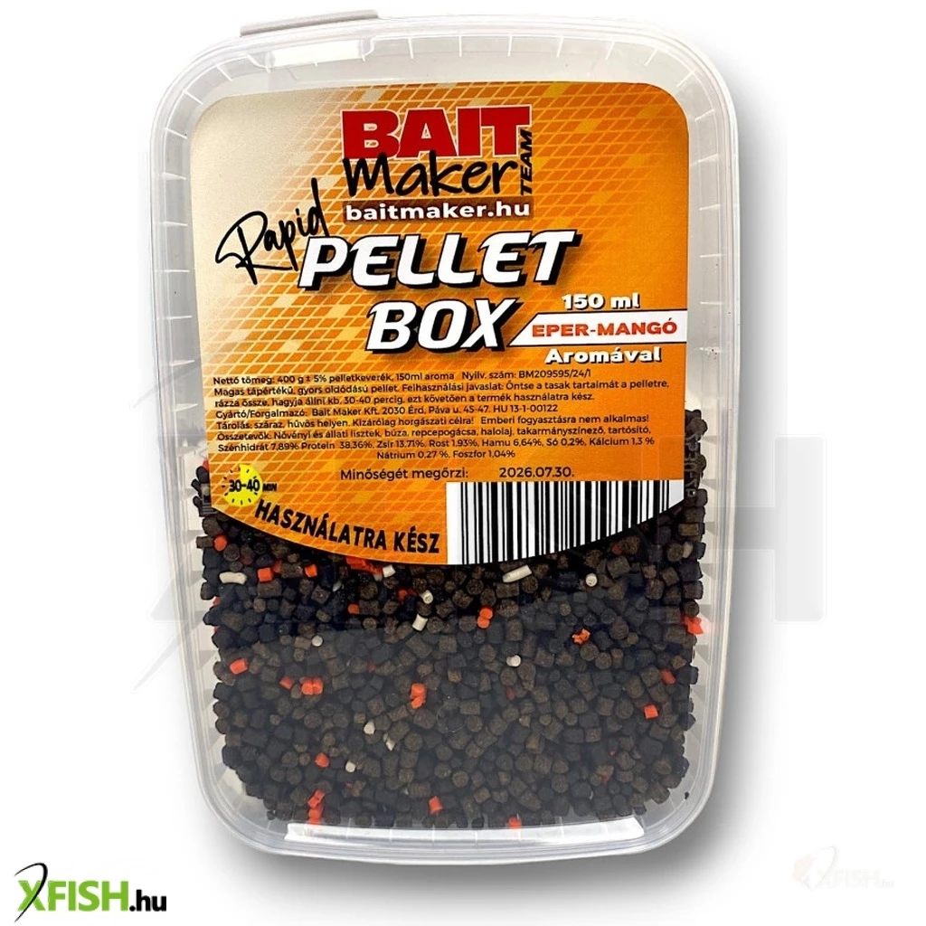 Bait Maker Rapid Pellet Box Eper Mangó 400g+150ml | Bojli
