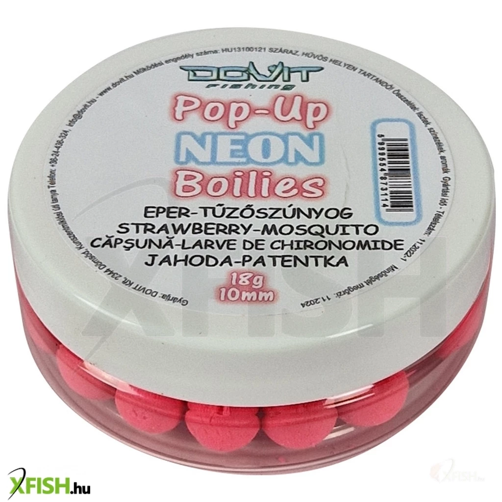 Dovit Pop-Up Neon Bojli 10 Mm Eper Tűzőszúnyog 18 g | Bojli