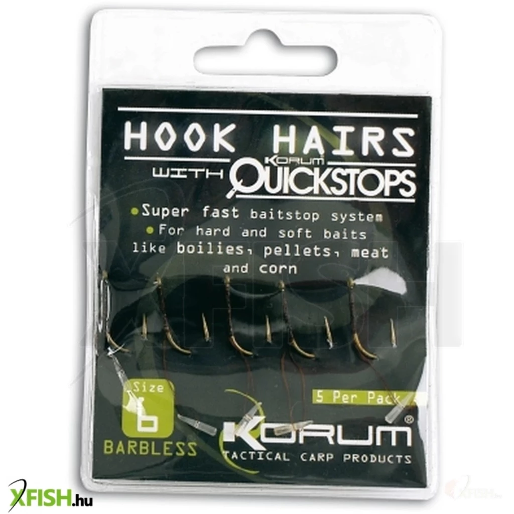 Korum Barbed Hook Hairs With Quickstops Mikro Szakállas