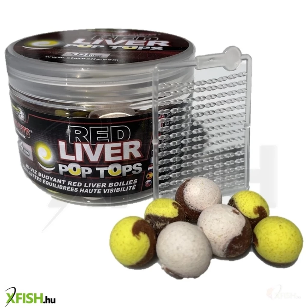 Starbaits Red Liver Pop Tops Lebegő Bojli Piros Májas 14Mm