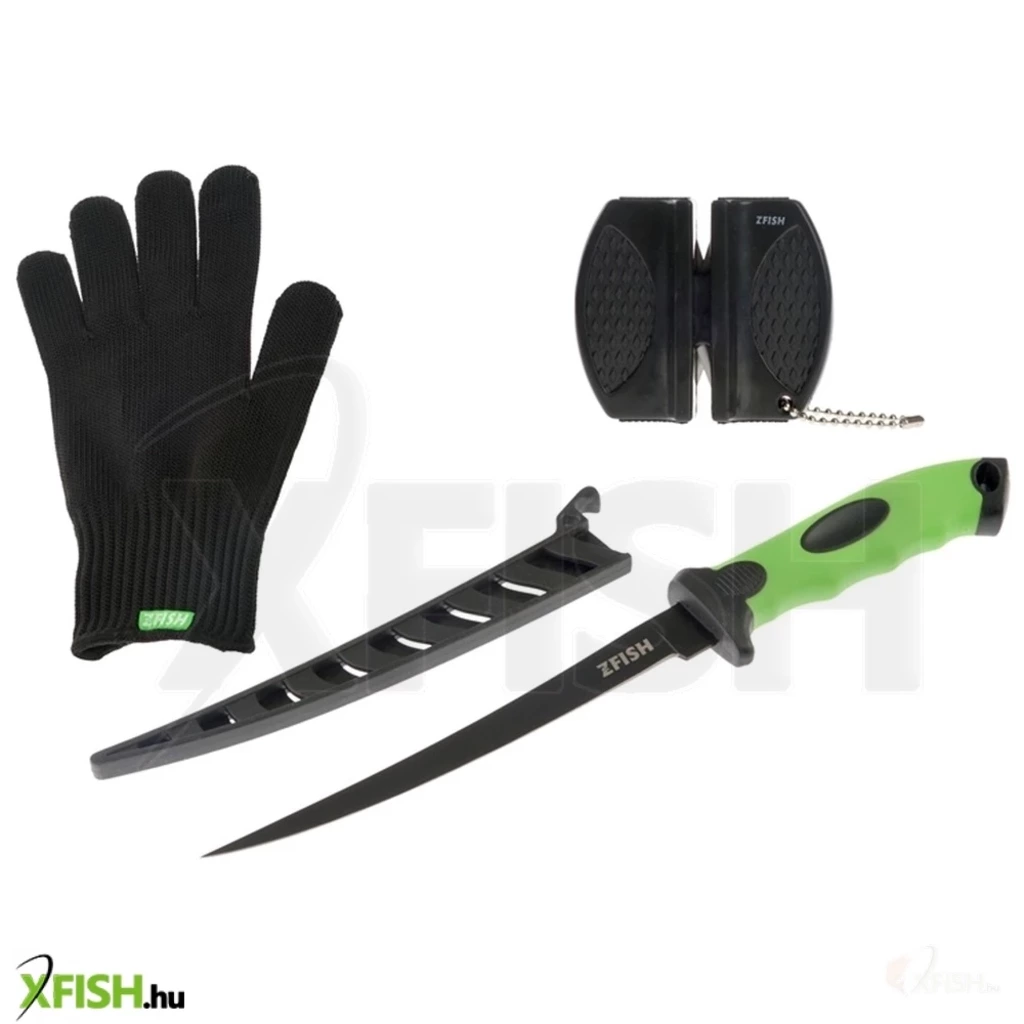 Zfish Fillet Combo Set Zfx kés-kesztyű-élező horgász szett